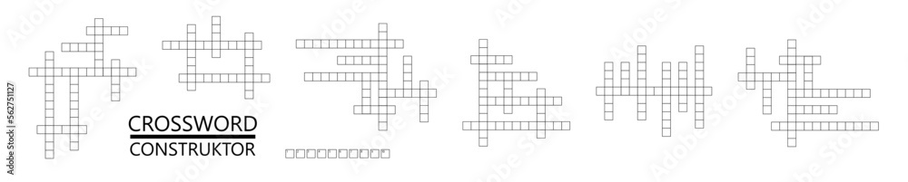 Crossword constructor puzzle squares empty set isolated on background ...