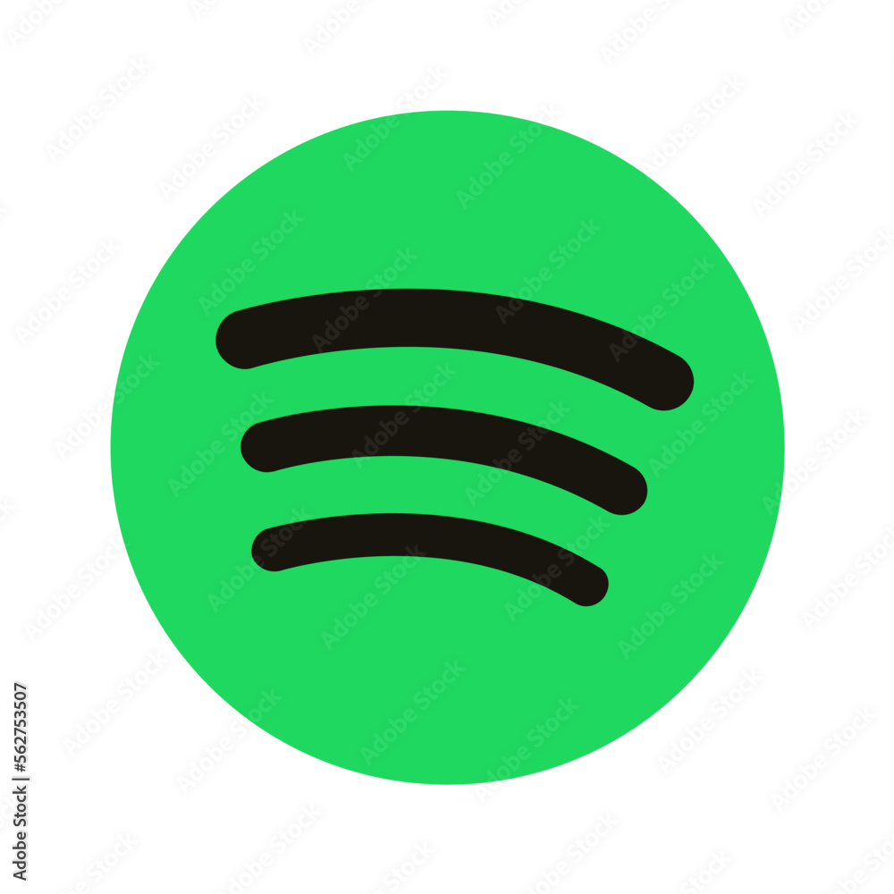 Round Spotify Logo Isolated on White Background Stock Vector | Adobe Stock