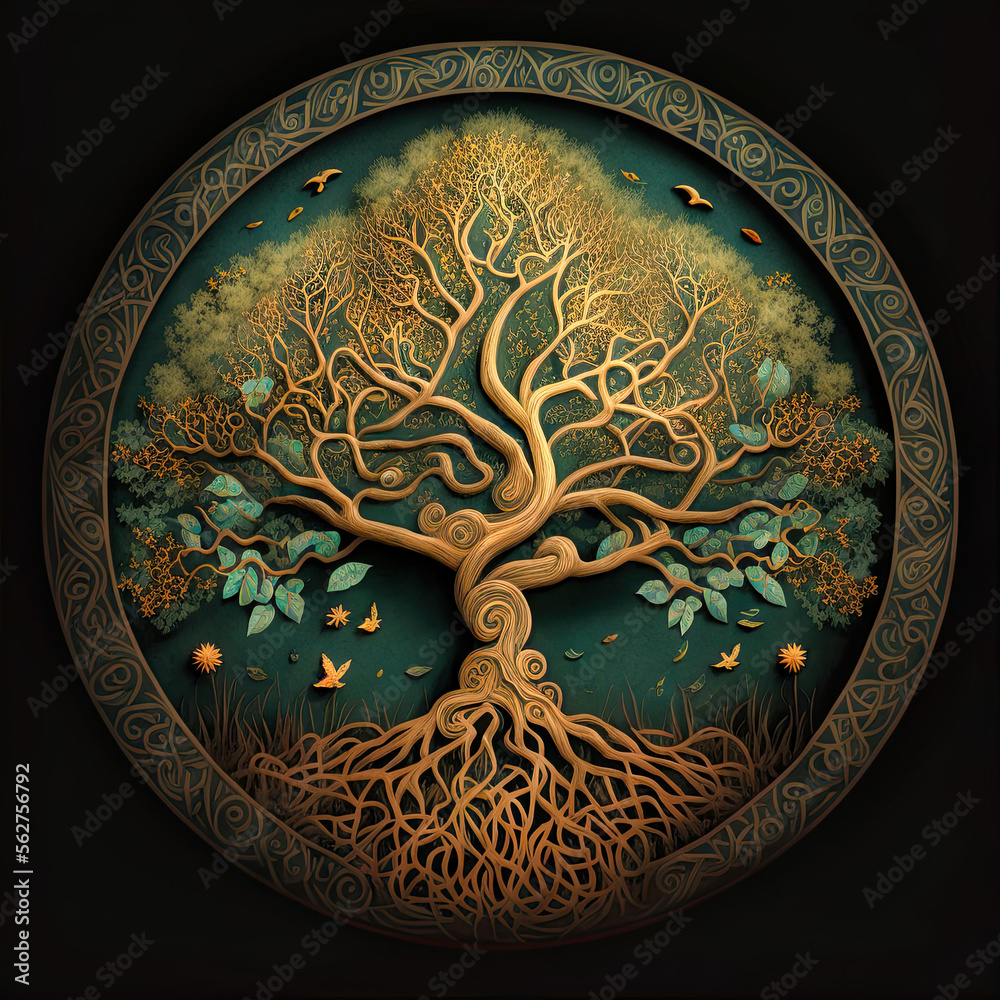 Hope is Represented As The Tree Of Life Carved Into A Wooden Circle ...