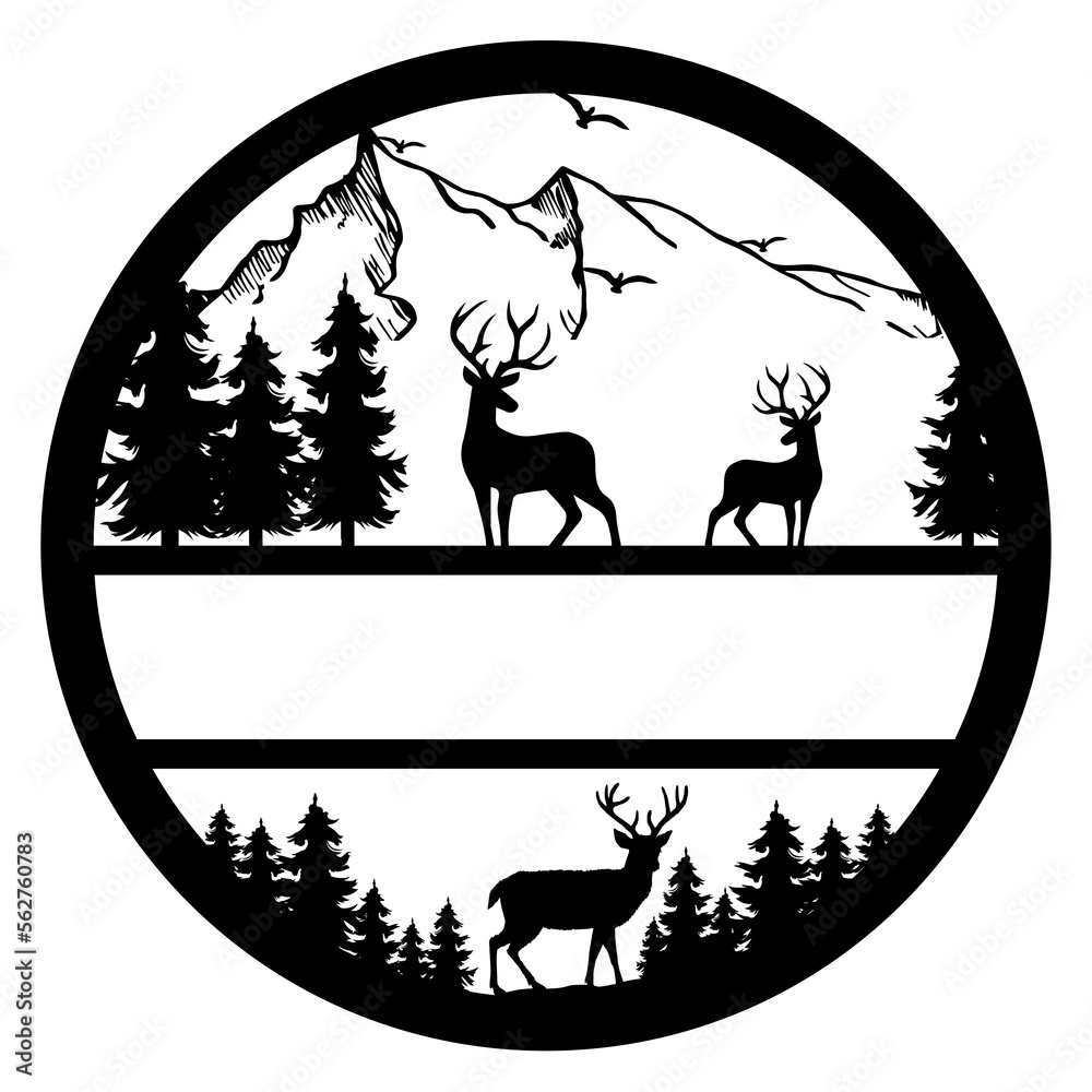 Name sign svg Hunting theme laser cut template, door or wall hanger ...