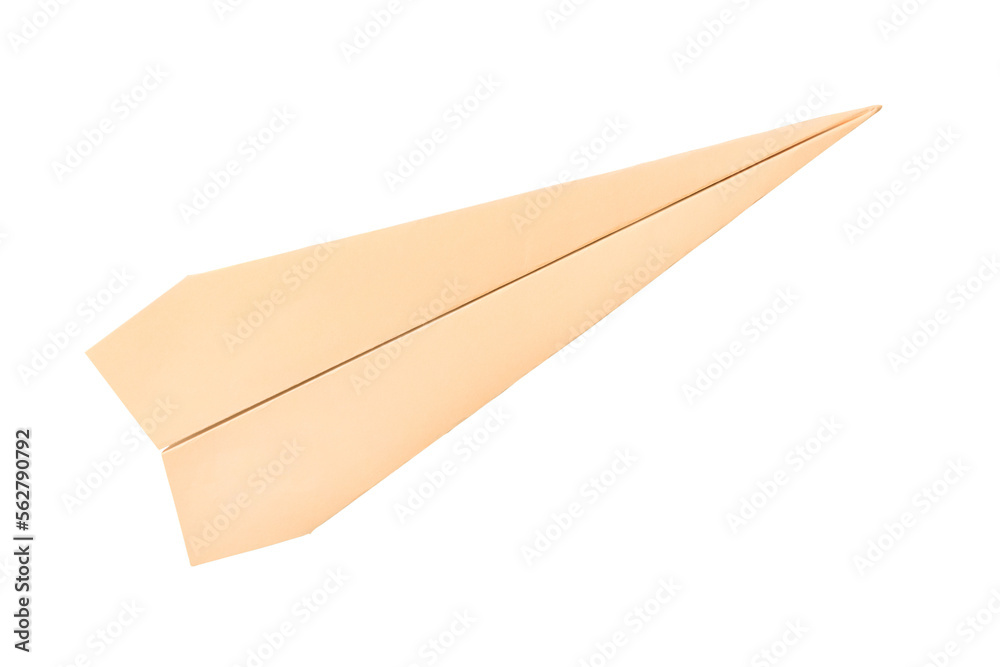 Beige paper plane top view. Isolated png with transparency Stock Photo ...