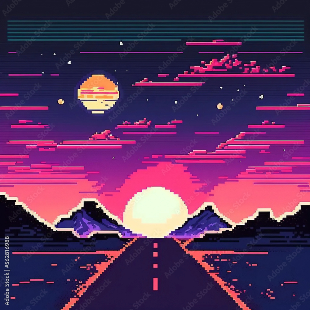 8 bit sunset
