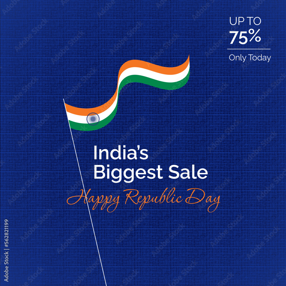 happy republic day, offer post, greeting, vector, illustration, design ...