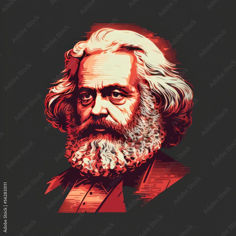 Portrait of Karl Marx - a German philosopher, economist, historian ...