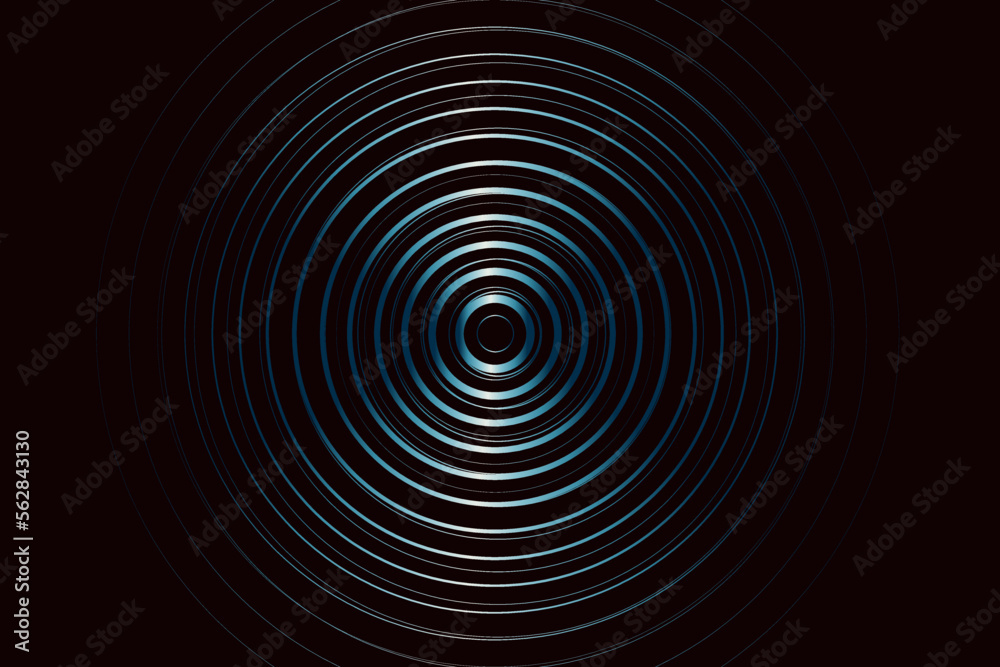 Circle Lines with Abstract Rings, Ripple. 3D Minimal Modern Vector ...