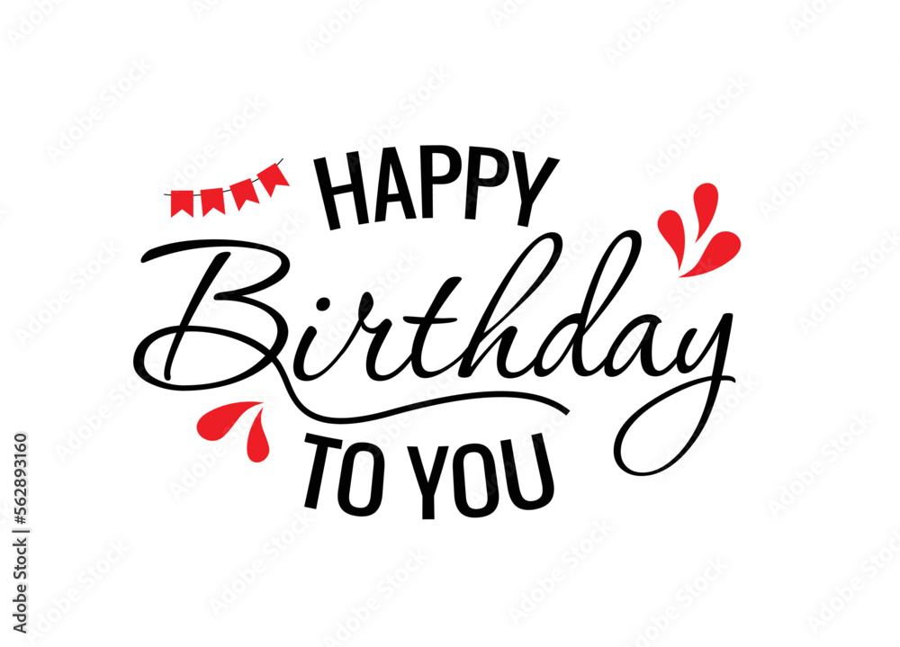 happy birthday text typography Stock Vector | Adobe Stock
