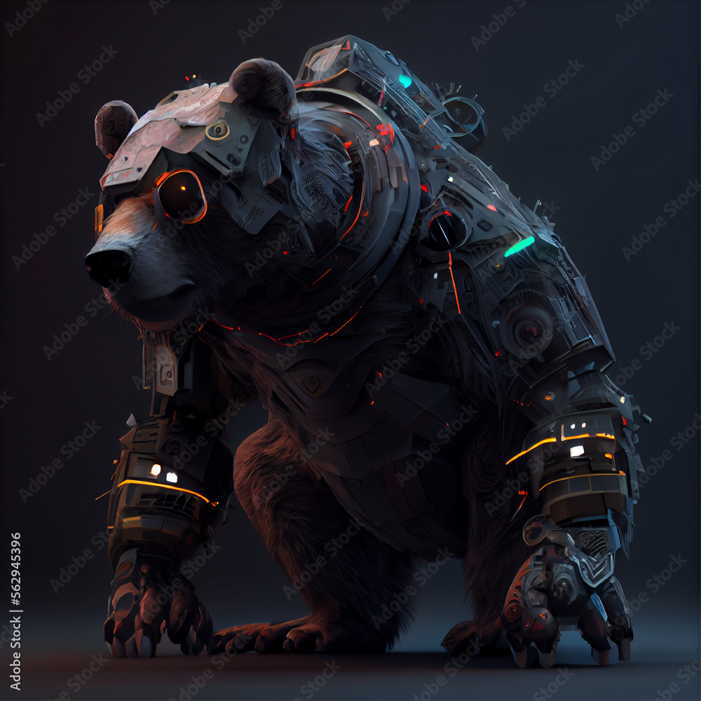 Mechanical Wild Bear | Generative Ai | Robotic Bear | Hyper realistic ...