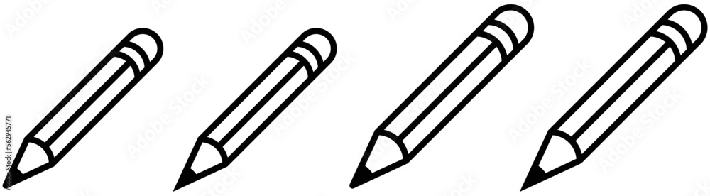 pencil icon set. pencil drawing icon collections symbol, vector ...
