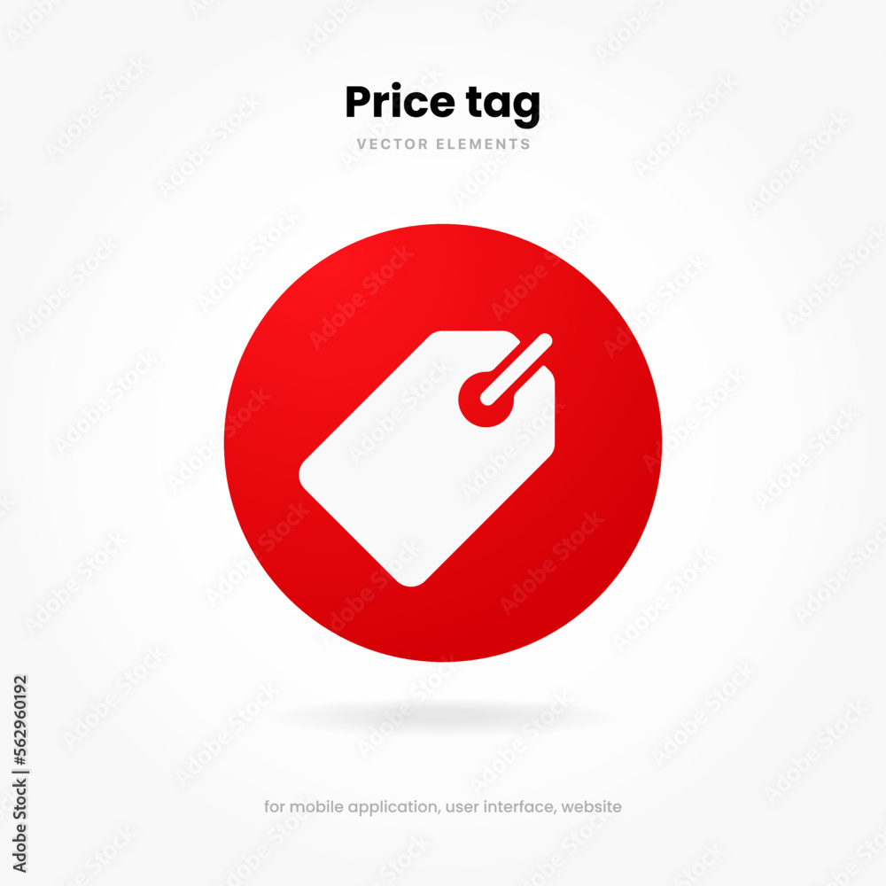 Price tag icon on isolated white background with clipping path for UI ...