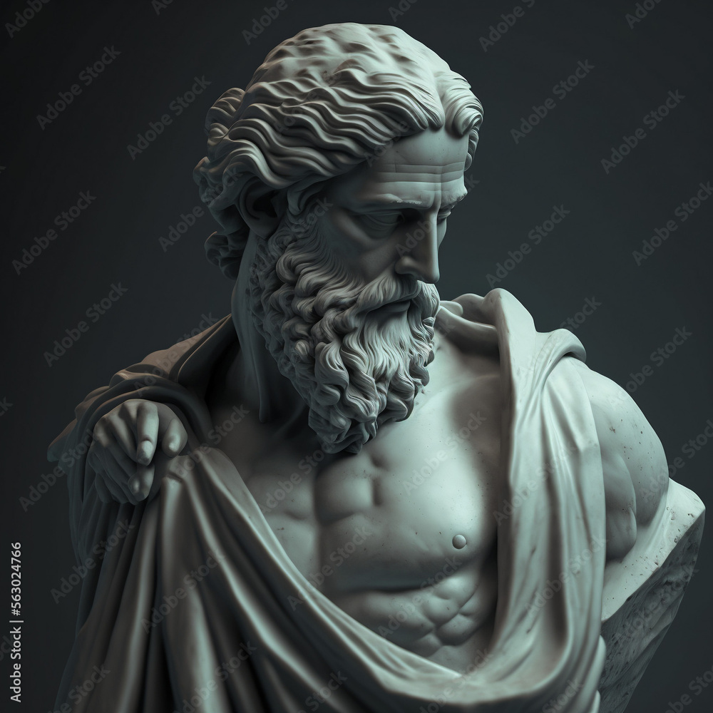Ancient greek statue of a philosopher Stock Illustration | Adobe Stock