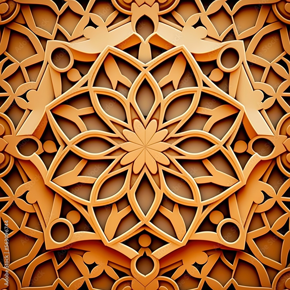 Islamic pattern for wallpaper with a 3d effect depth design Stock ...