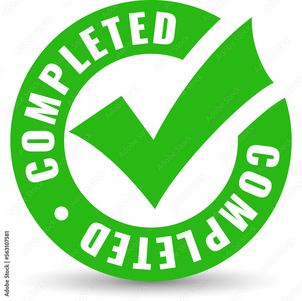 Completed tick icon Stock Vector | Adobe Stock