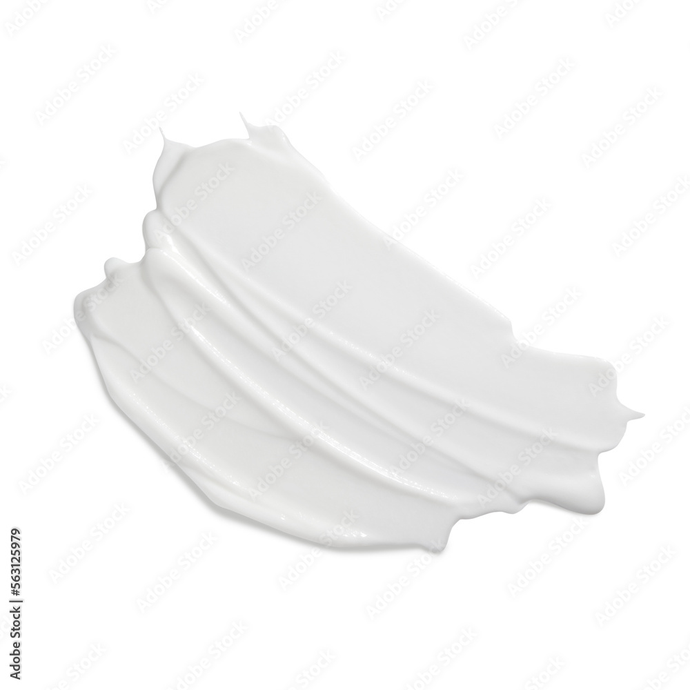 White beauty cream smear smudge on white background. Cosmetic skincare ...