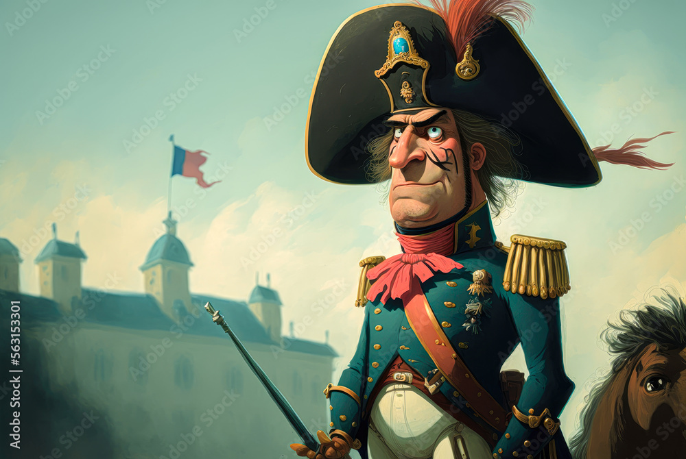Emperor Napoleon - France - Cartoon - Generative AI Stock Illustration ...
