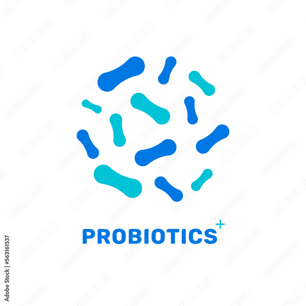 Probiotic bacteria logo. Bifidobacteria lactobacillus gut acidophilus ...