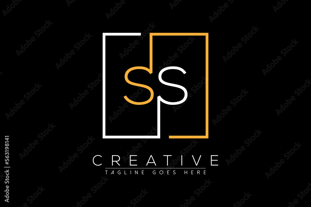 Initial letter ss, ss, s, a elegant and luxury Initial with Rectangular ...