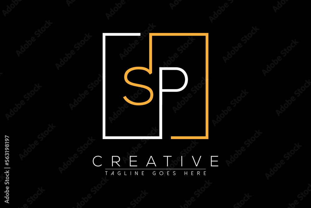 Initial letter sp, ps, s, p elegant and luxury Initial with Rectangular ...