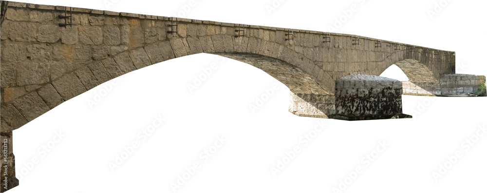 Isolated PNG cutout of a medieval stone bridge on a transparent ...