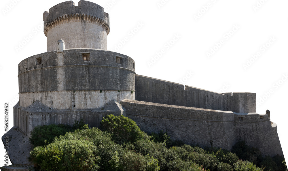 Isolated PNG cutout of a rampart of a medieval fort on a transparent ...
