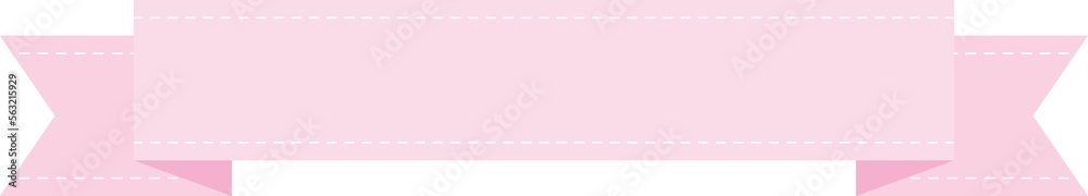 Pink ribbon banner with dotted line, badge, label, title box, clip art ...