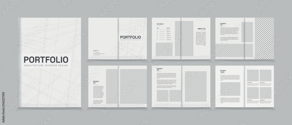 Image vectorielle Stock Architecture and interior portfolio layout ...