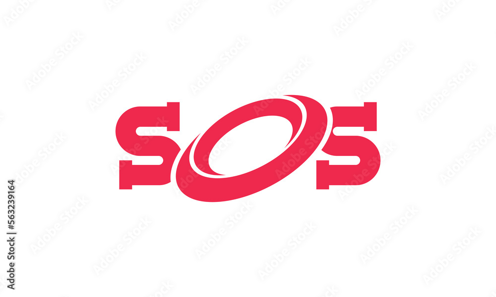 SOS original monogram logo design. SOS icon symbol button. Emergency ...