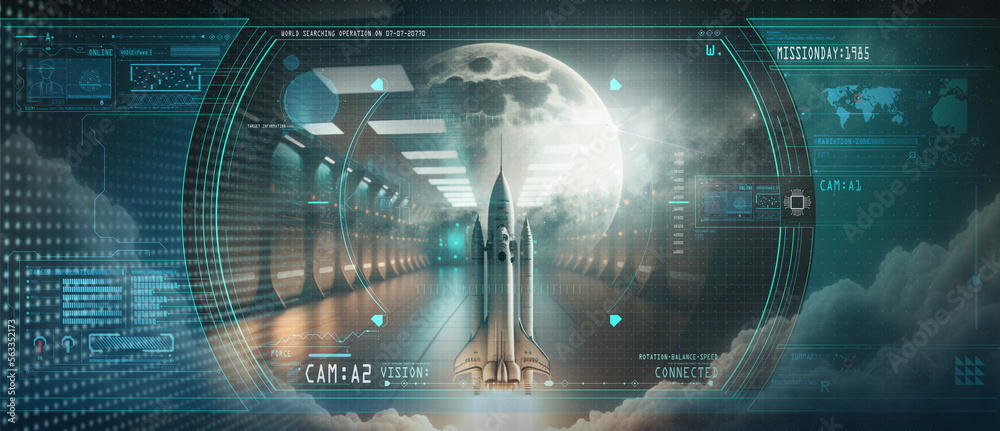 Ilustración de Stock HUD ui futuristic user interface.3d global world ...