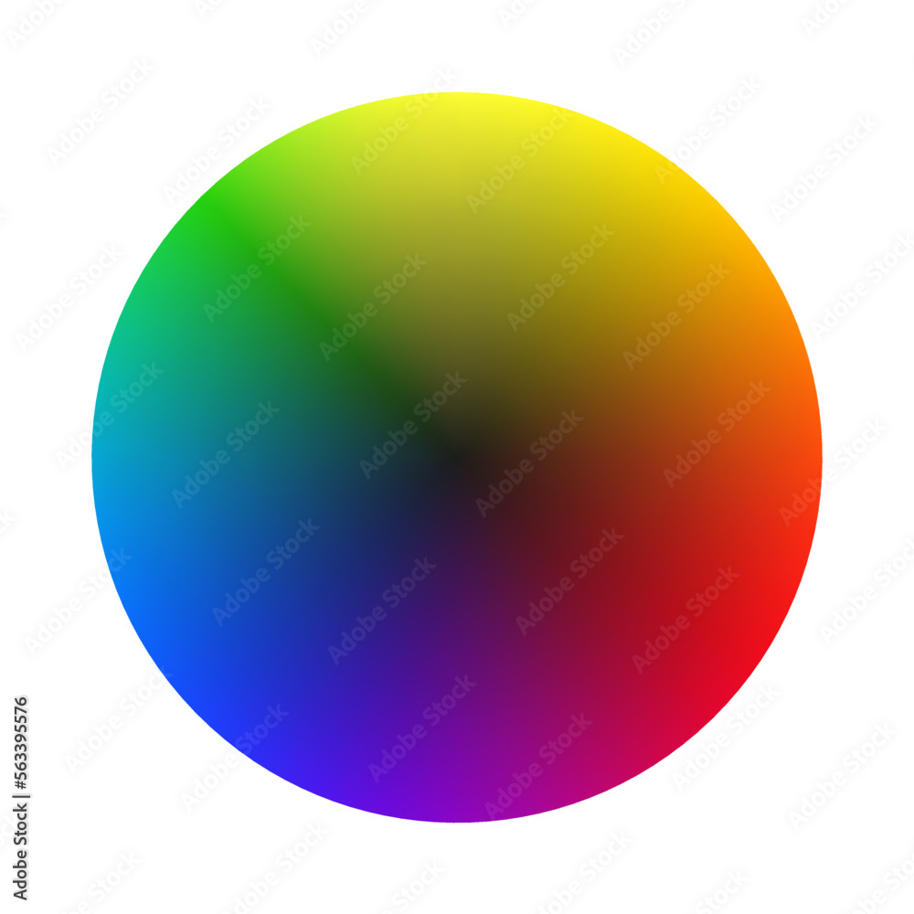 Color wheel guide.Bright color wheel chart isolated on white background ...