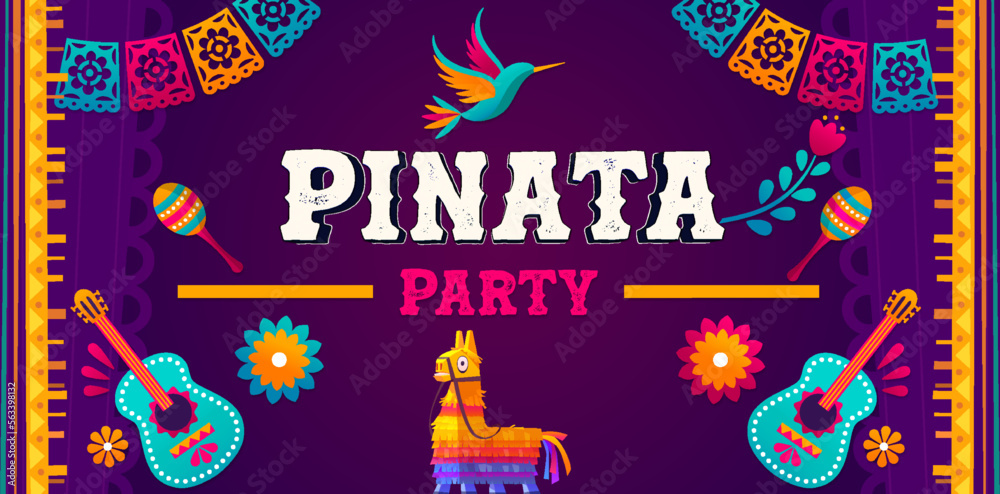 Vetor Bright colorful donkey pinata isolated on white. Mexican Fiesta ...