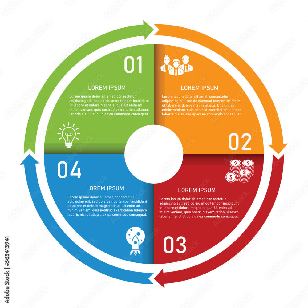 Four step circle infographic Stock Vector | Adobe Stock