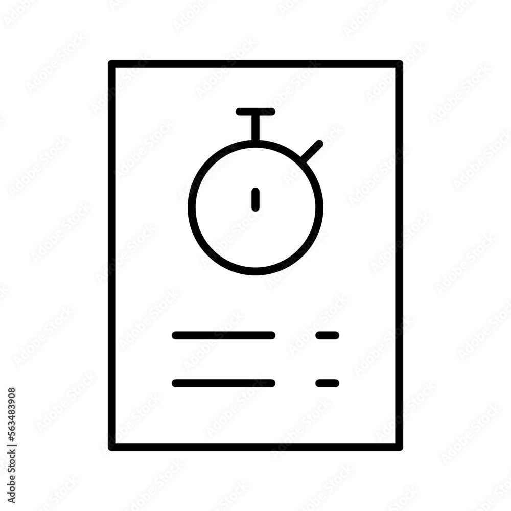 Vector de Stock Timesheet Isolated Silhouette Solid Line Icon with ...