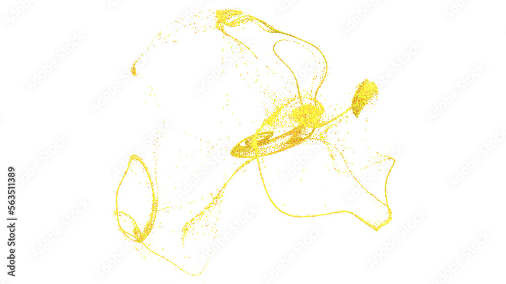3D rendering of turbulent field of sand particles or fine dirt with ...