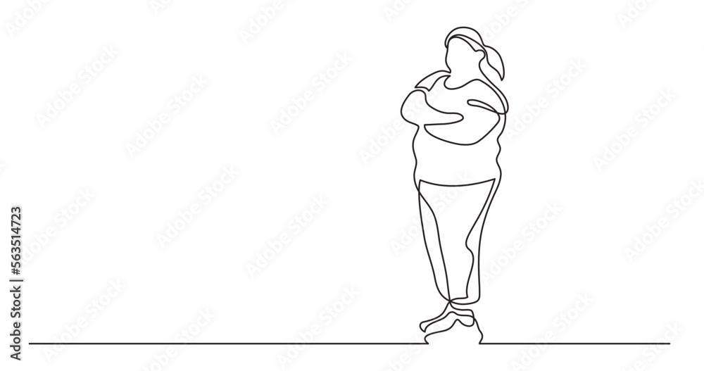 continuous line drawing vector illustration with FULLY EDITABLE STROKE ...