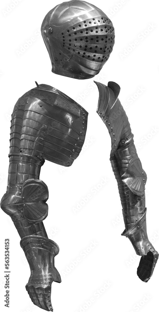 Isolated PNG cutout of a medieval knight armor on a transparent ...