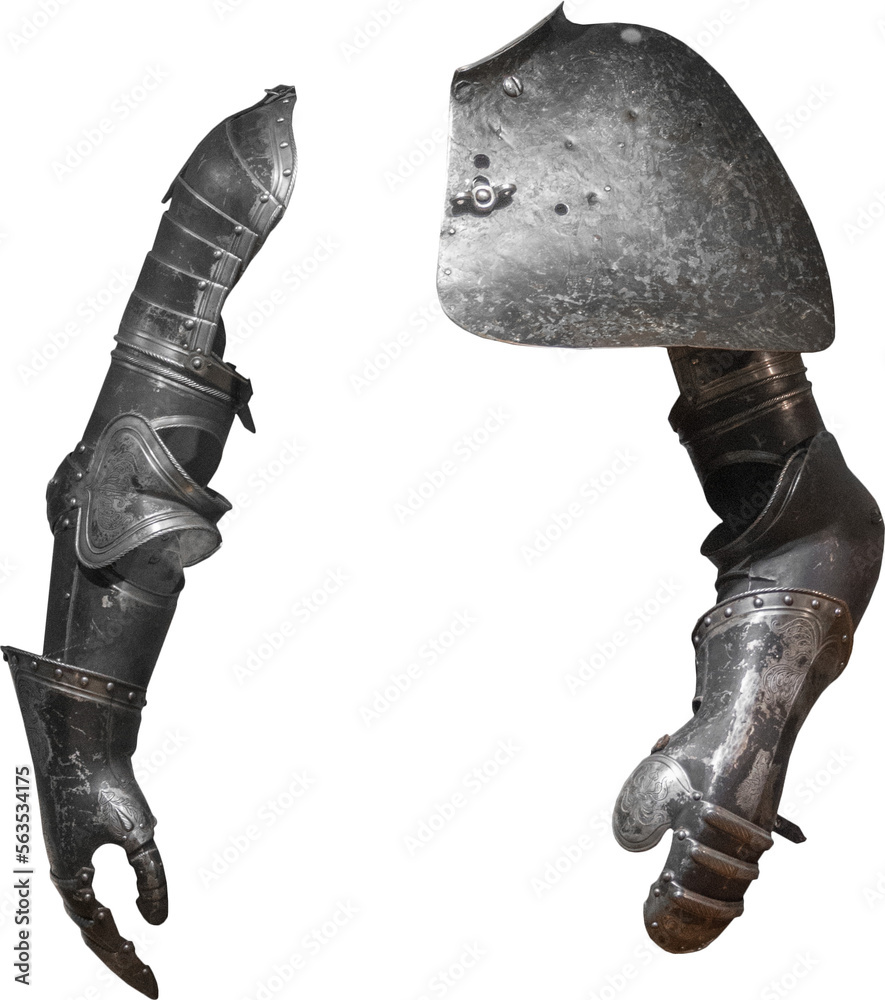Isolated PNG cutout of a medieval knight armor on a transparent ...