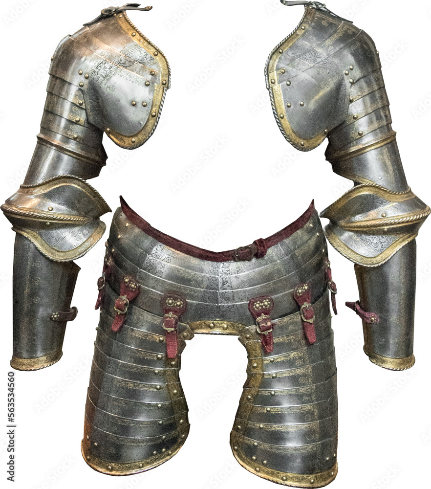 Isolated PNG cutout of a medieval knight armor on a transparent ...