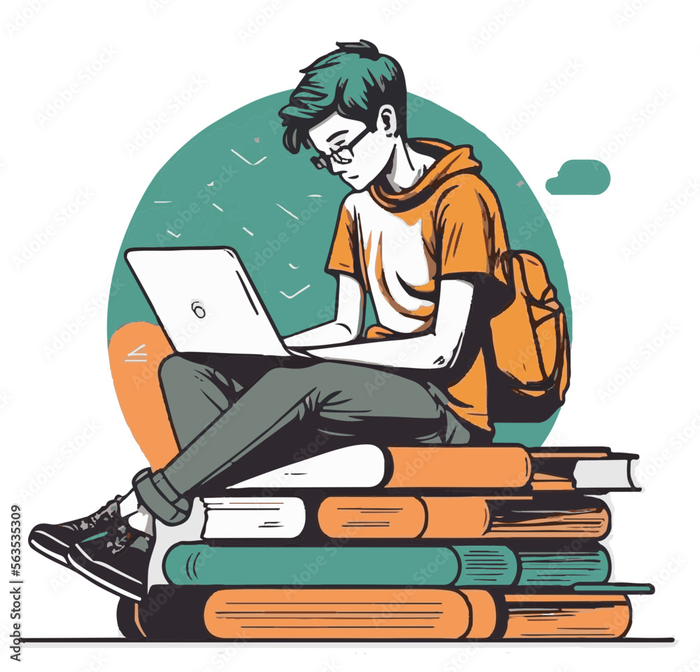 student illustration vector