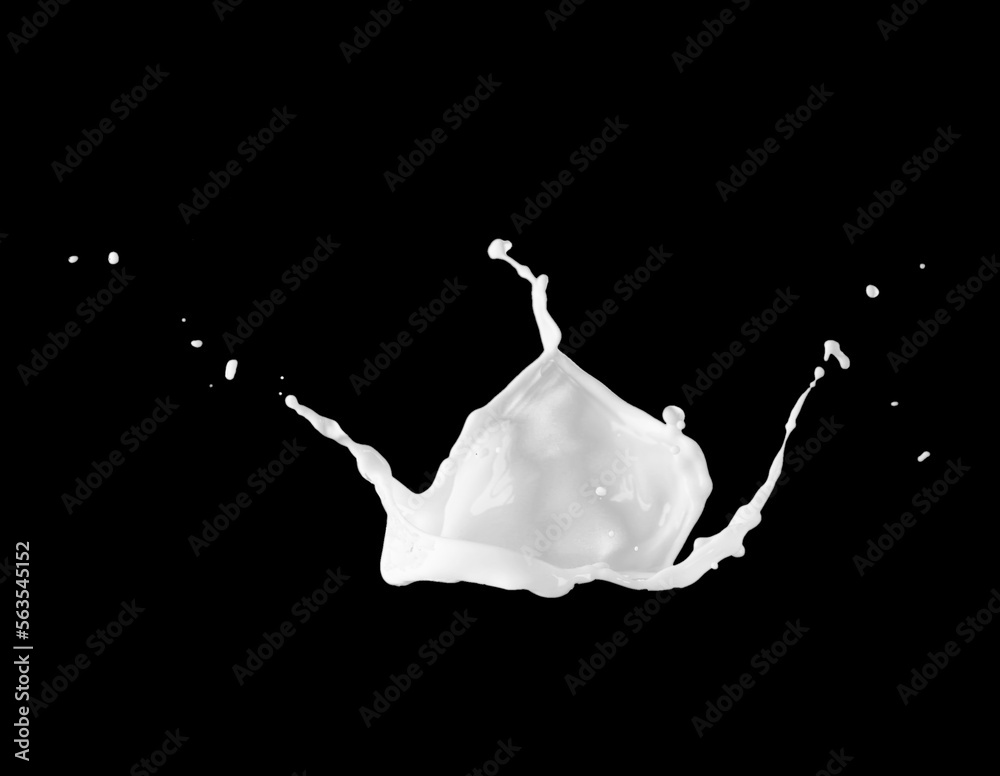 Pure milk splash isolated on black background. Royalty high-quality ...