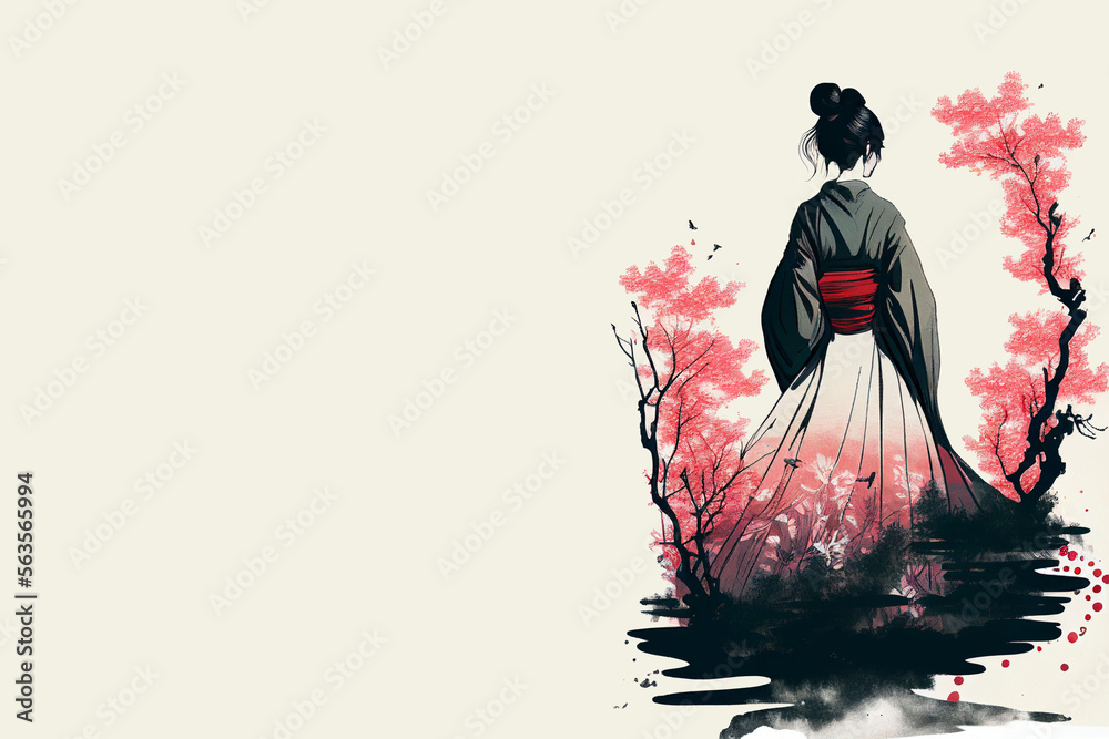 Beautiful Japanese background/wallpaper/laptop with empty copy space ...