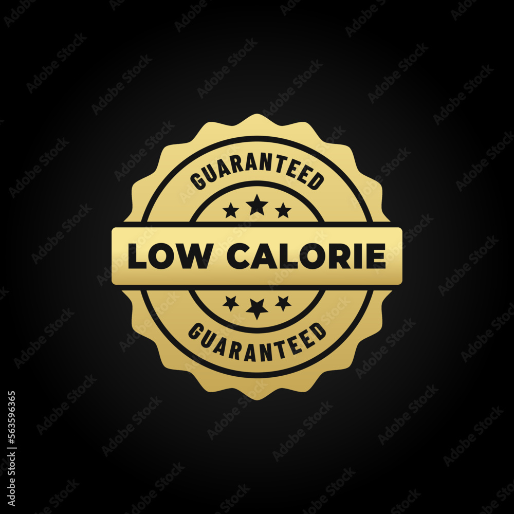 Low Calorie Label Vector or Elegant Low Calorie Stamp Vector On Black ...