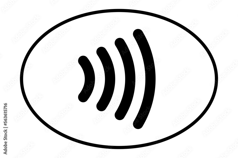 Wireless network icon, sign, and symbol transparent. Contactless NFC ...