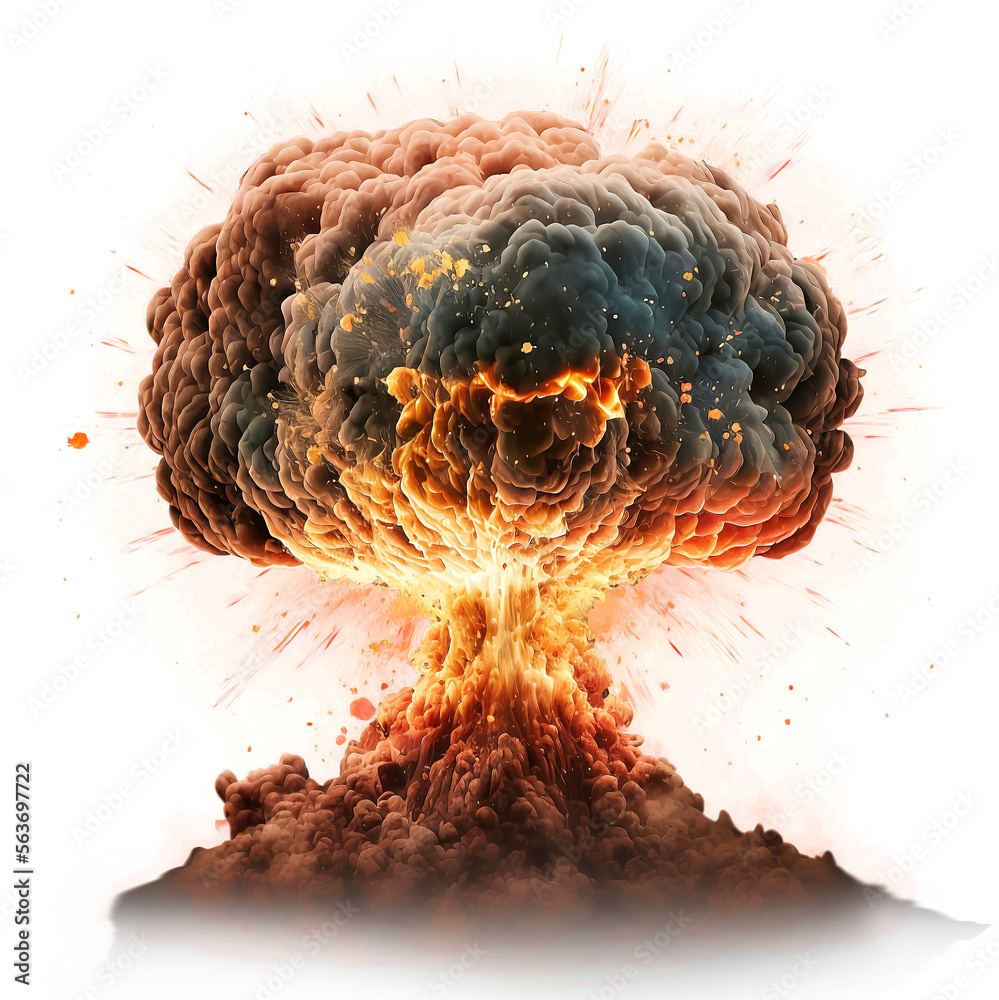 Explosion PNG. Realistic fiery explosion. Large fireball with black ...