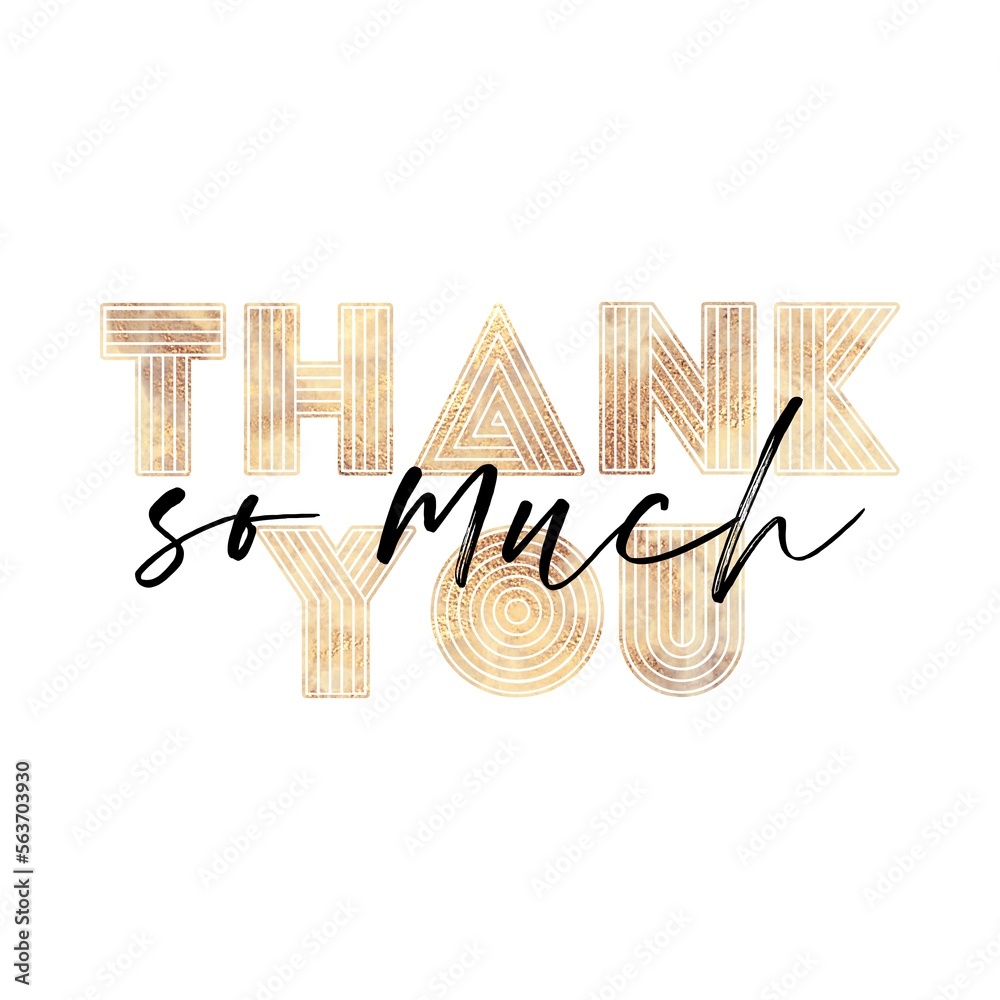Thank You So Much Card. Hand Written Lettering for Title, Heading ...