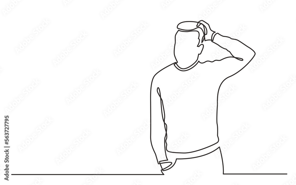 continuous line drawing vector illustration with FULLY EDITABLE STROKE ...
