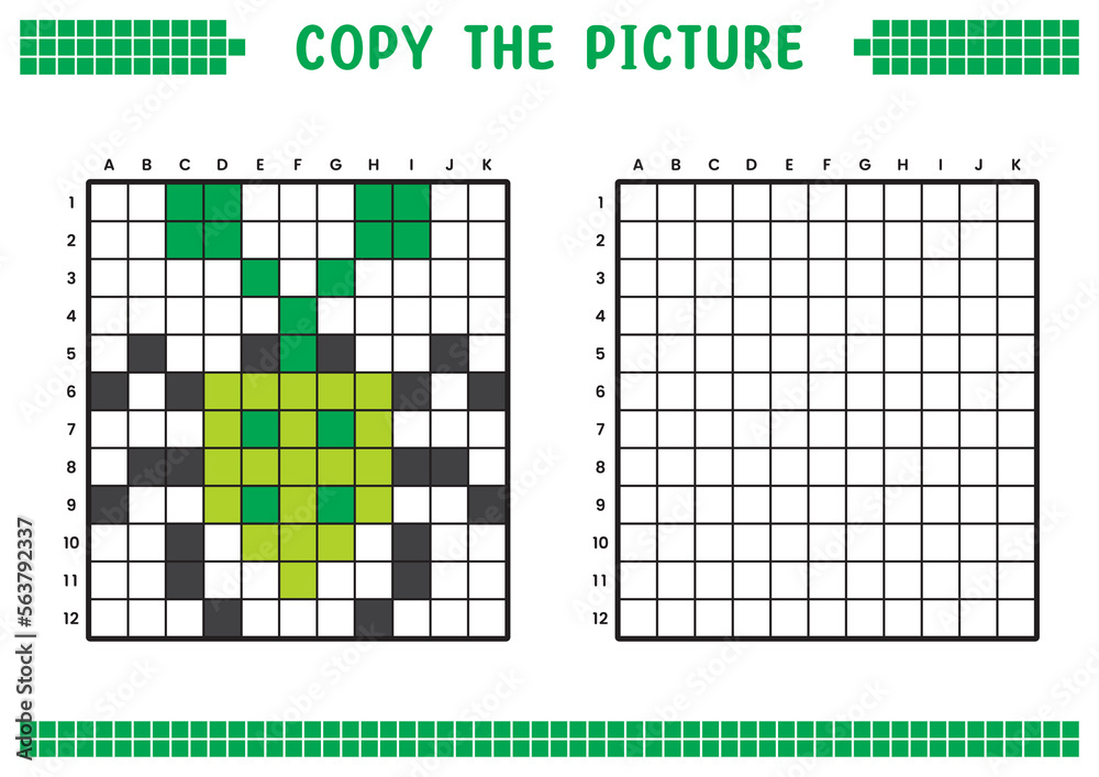 Copy the picture, complete the grid image. Educational worksheets ...