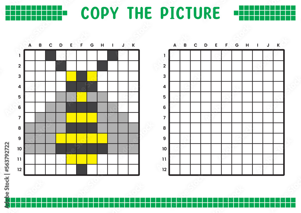 Vector de Stock Copy the picture, complete the grid image. Educational ...