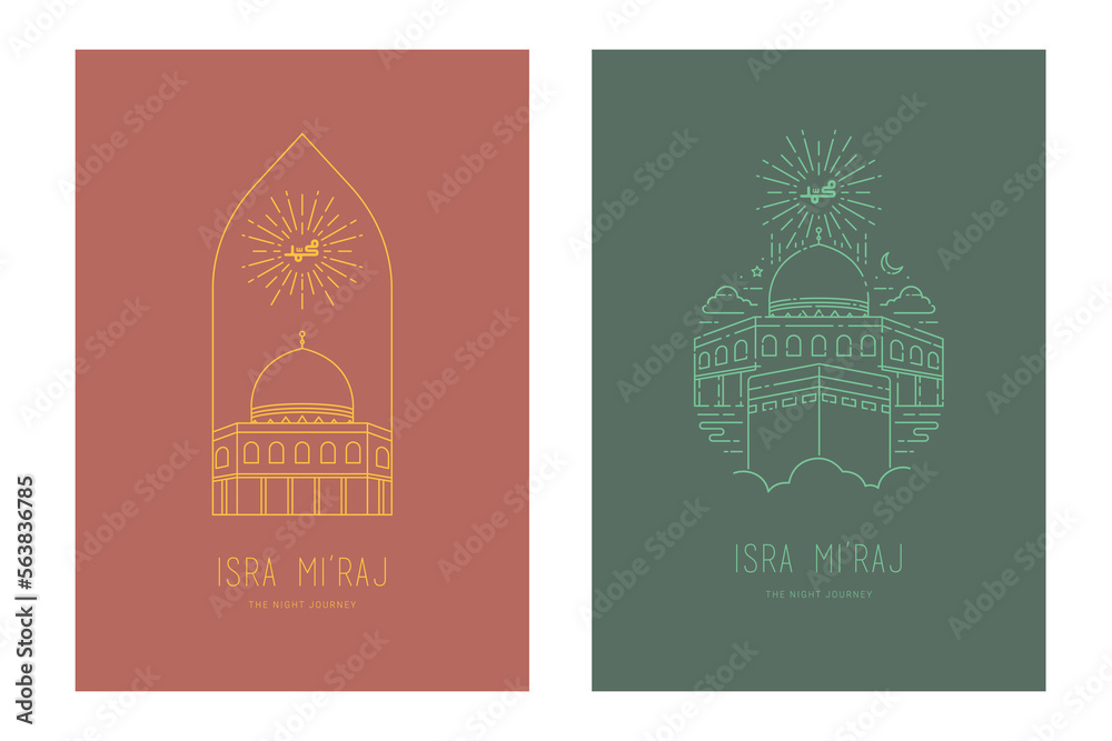 Al-Isra wal Mi'raj Translate: The night journey Prophet Muhammad Vector ...