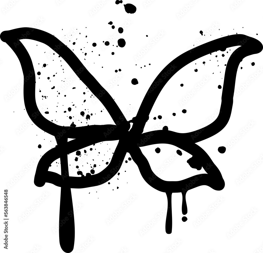 Butterfly spray paint Stock Illustration | Adobe Stock
