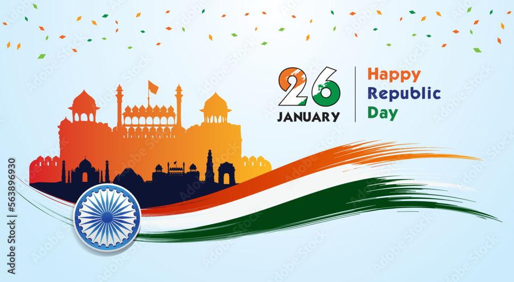 Vector illustrations of 26th January - Republic Day Celebration of ...