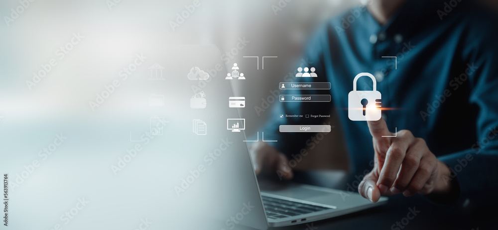 User Authentication System With Username And Password Cybersecurity Concept Lobal Network